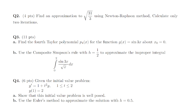 Solved Q2. (4 ﻿pts) ﻿Find an approximation to 3132 ﻿using | Chegg.com