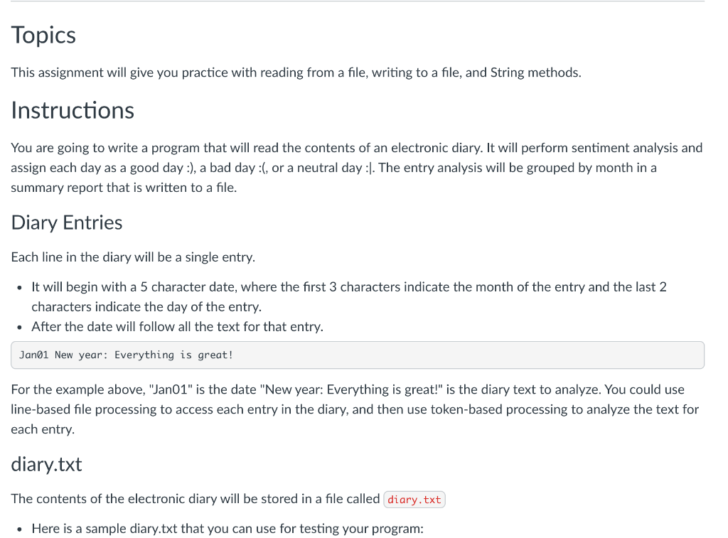 Solved Topics This assignment will give you practice with | Chegg.com