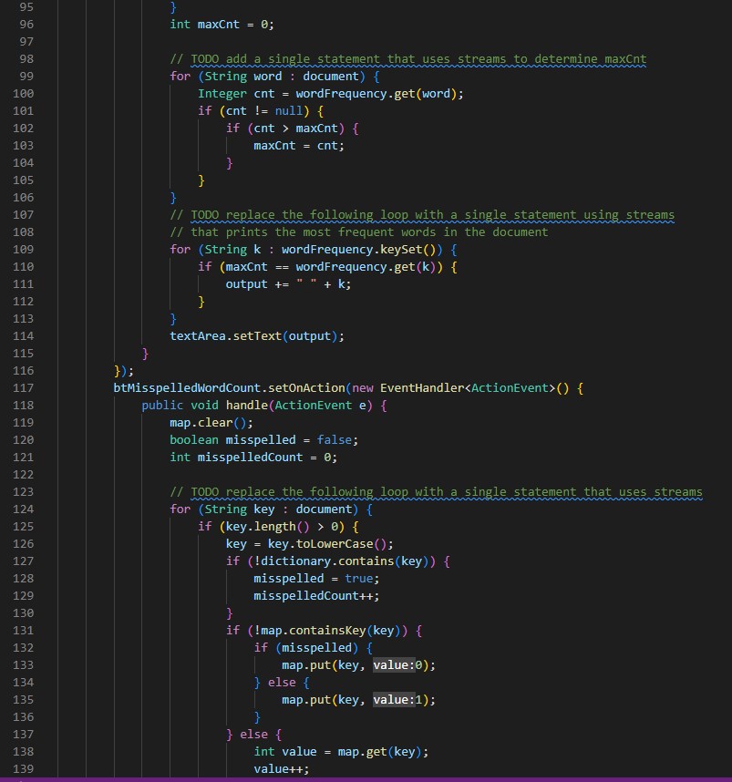 Solved Modify the program SCFWStreamsFX.java to remove the | Chegg.com