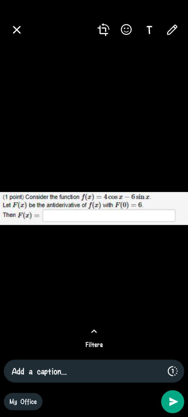 Solved (1 point) Consider the function f(x)=4cosx−6sinx. Let | Chegg.com