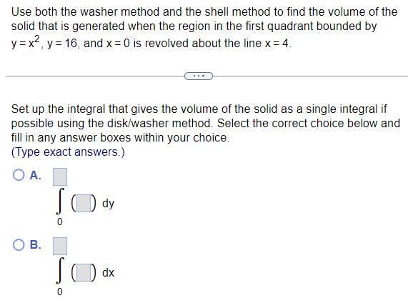 Solved Use both the washer method and the shell method to | Chegg.com