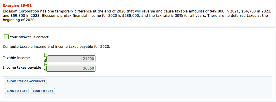 Solved Exercise 19-01 Blossom Corporation has one temporary | Chegg.com