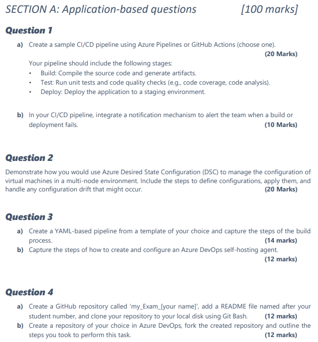 Solved Question 1a) ﻿Create a sample CI/CDpipeline using | Chegg.com