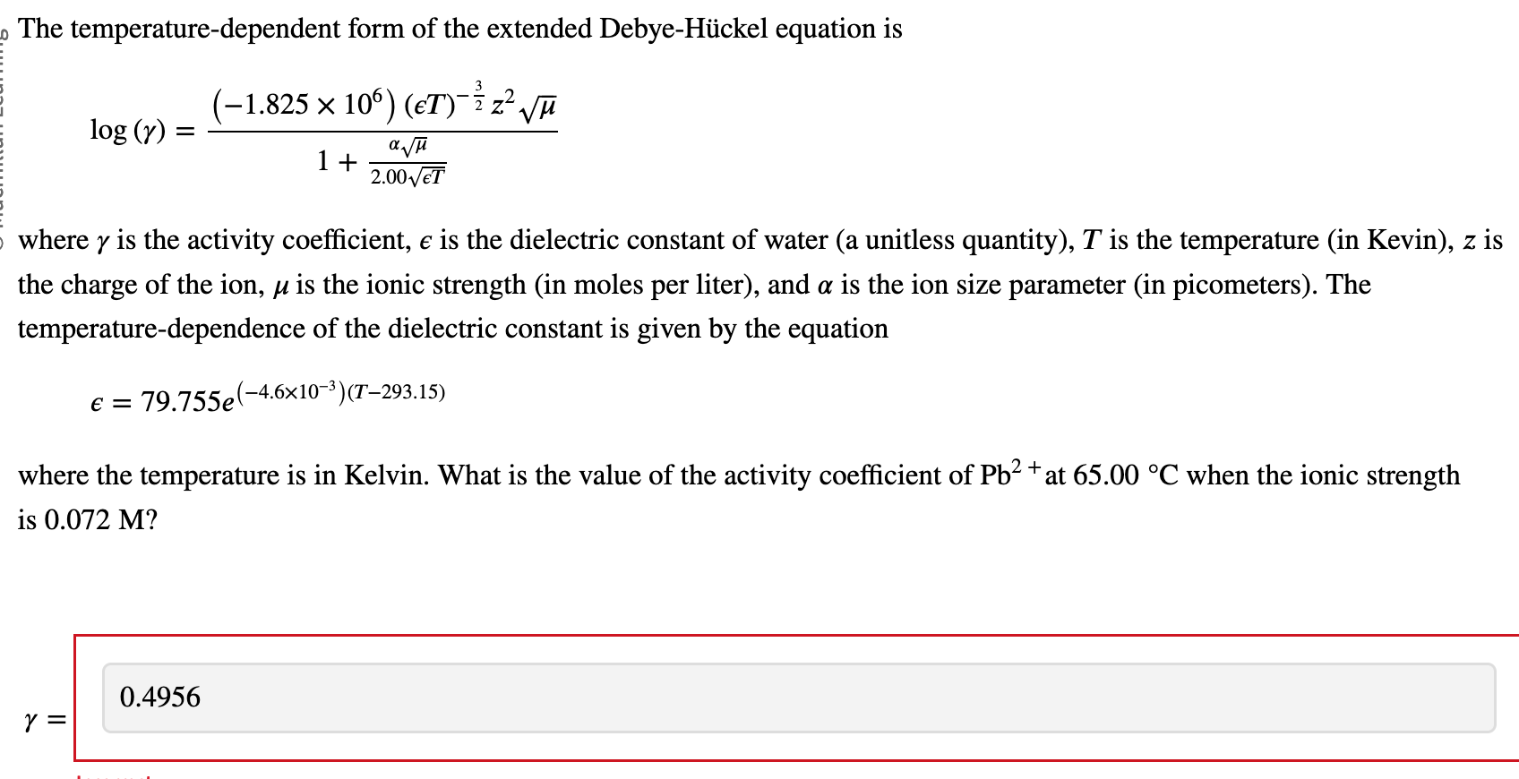 Solved The temperature-dependent form of the extended | Chegg.com
