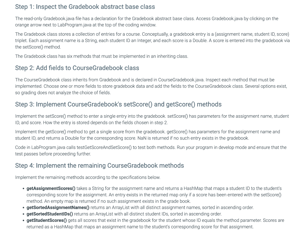 Solved In Java: CourseGradeBook: import | Chegg.com