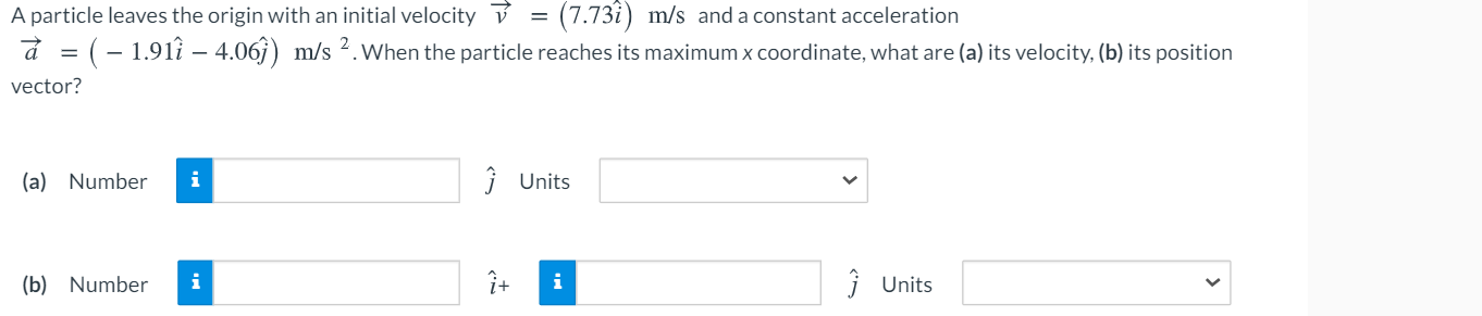 Solved A particle leaves the origin with an initial velocity | Chegg.com