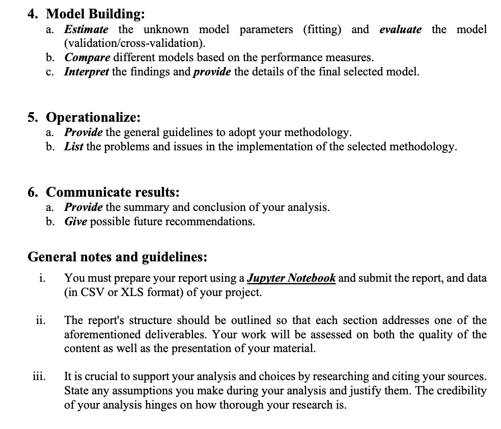 Solved Expected deliverables for the project You have to run | Chegg.com