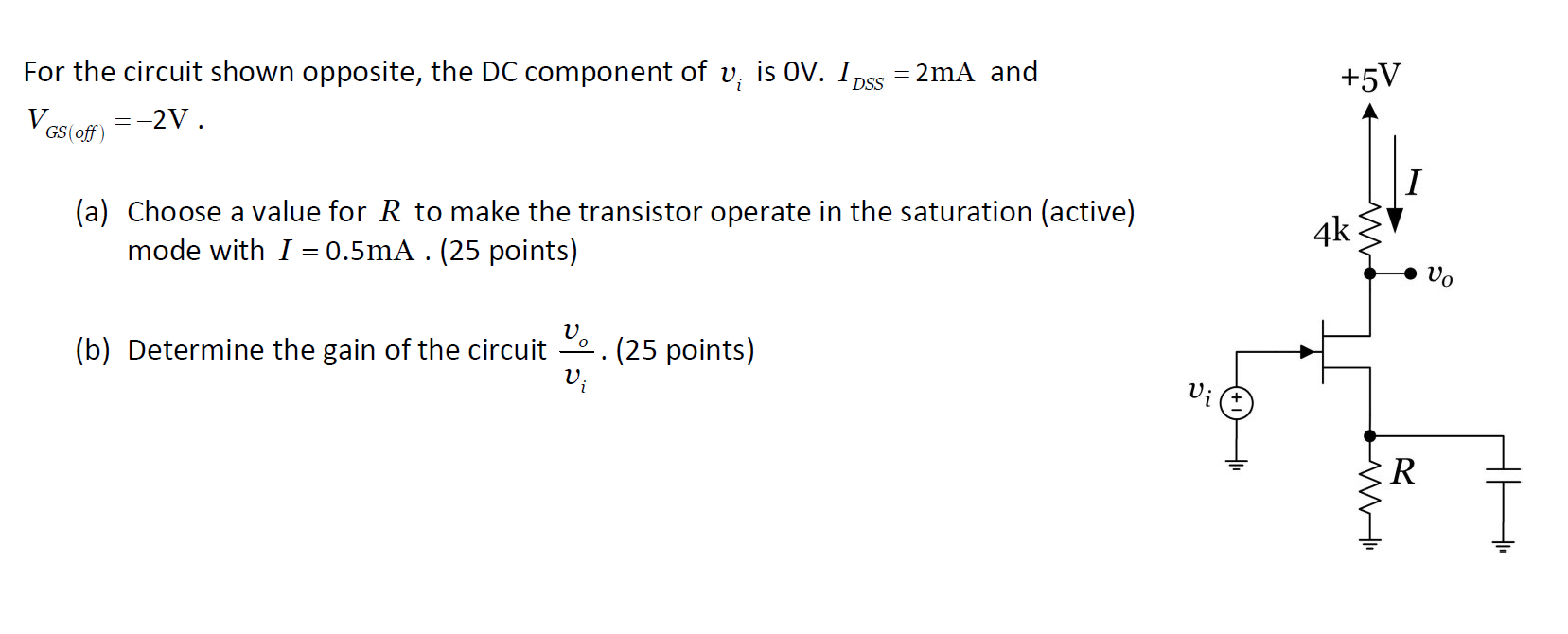 Solved For the circuit shown opposite, the DC ﻿component | Chegg.com