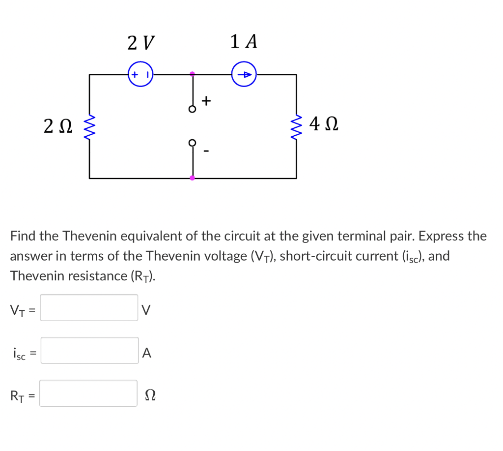 Solved Find the Thevenin equivalent of the circuit at the | Chegg.com