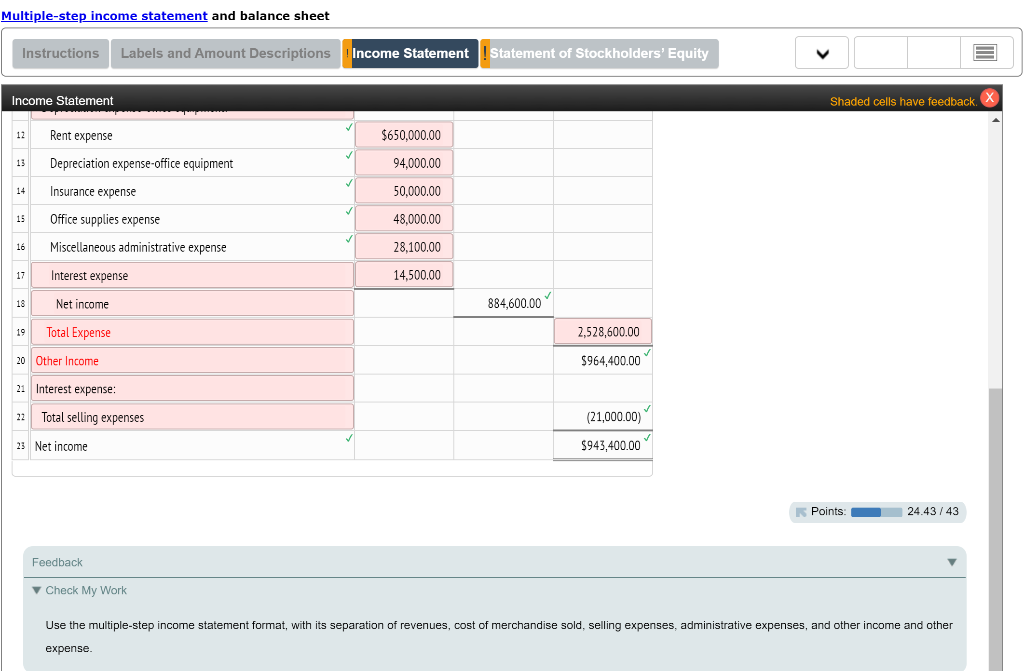 The following selected accounts and their current | Chegg.com