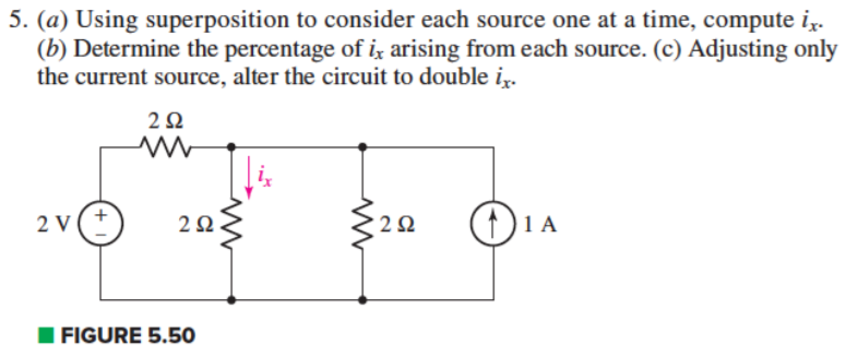 Solved 5. (a) Using superposition to consider each source | Chegg.com