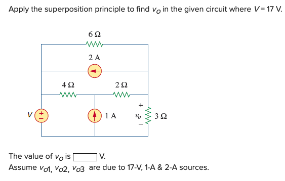 Solved Apply the superposition principle to find vO ﻿in the | Chegg.com