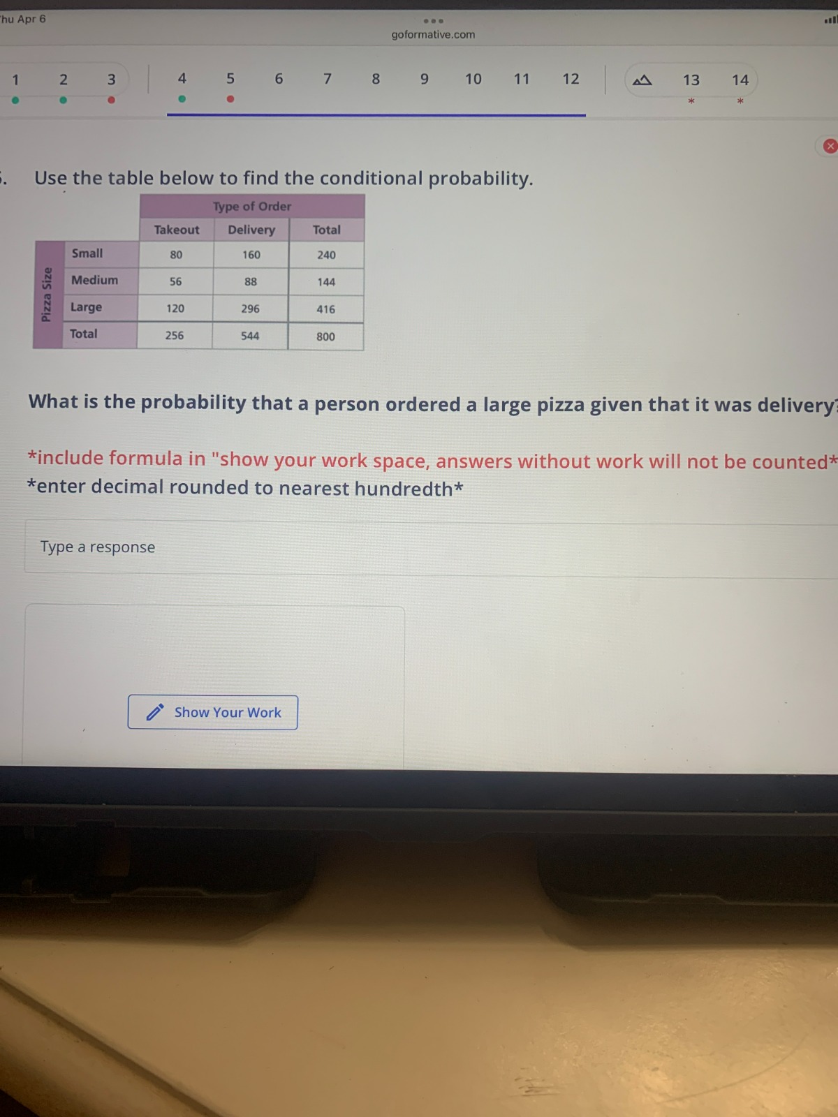 Use the table below to find the conditional | Chegg.com