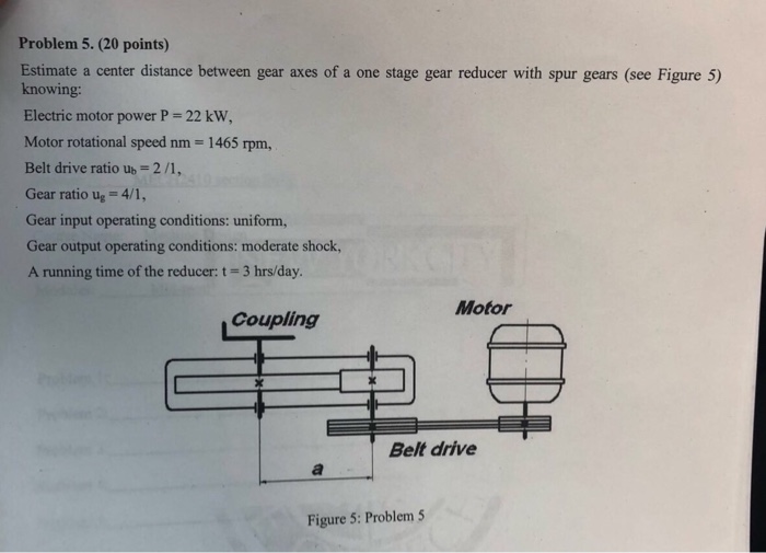 Solved Problem 5. (20 points) Estimate a center distance | Chegg.com