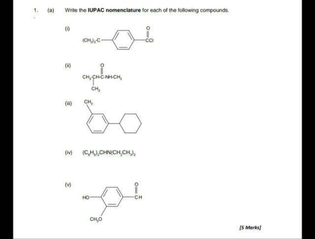 [Solved]: Write the IUPAC nomenclature for each of the fol