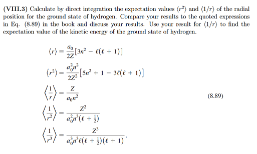 Solved (VIII.3) Calculate by direct integration the | Chegg.com