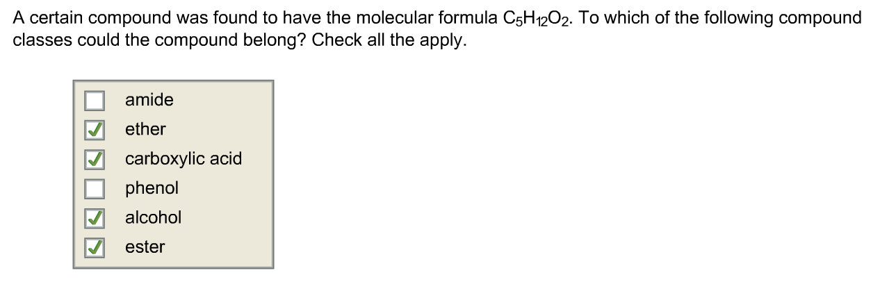Solved A certain compound was found to have the molecular | Chegg.com