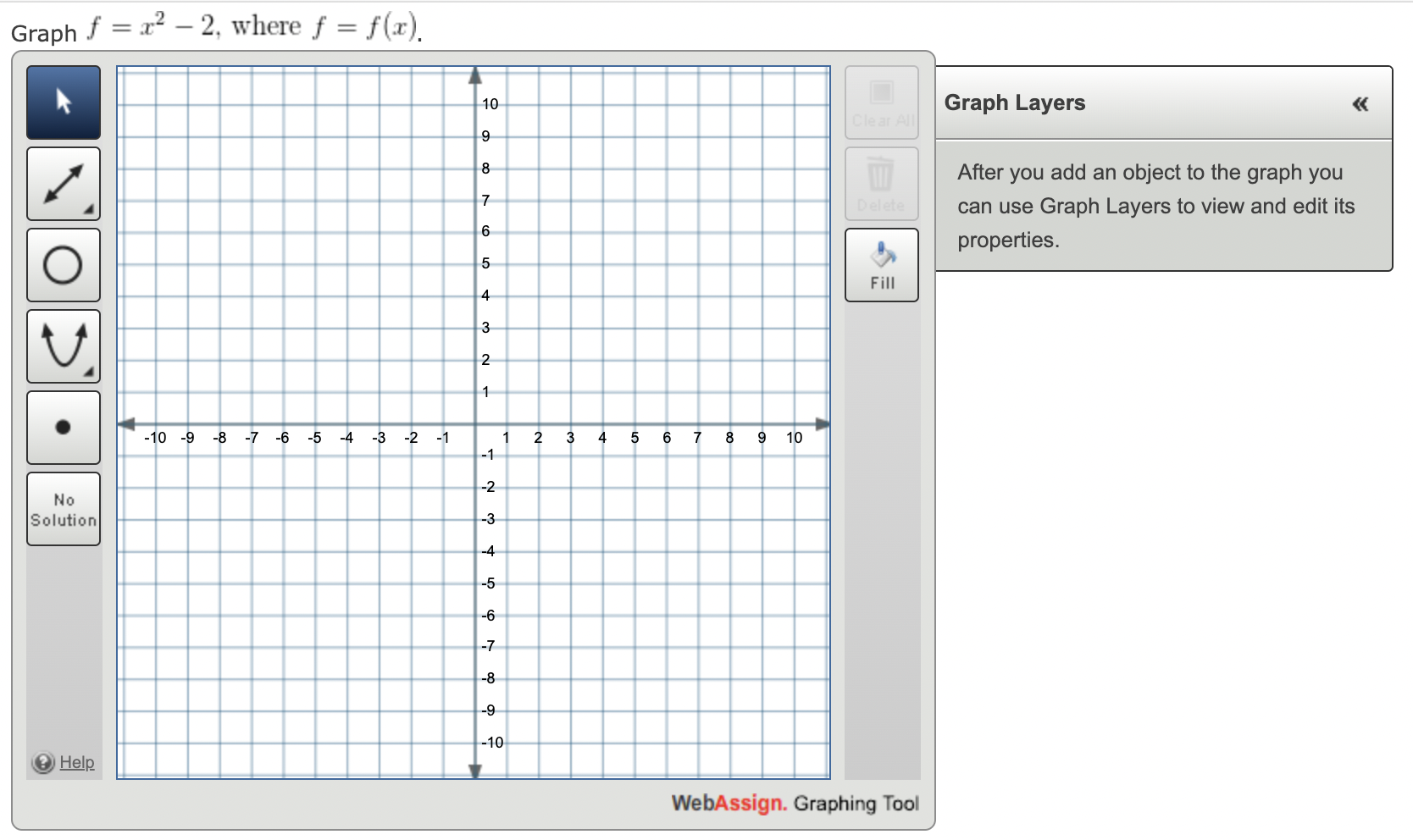 Solved f=x2−2, where f=f(x). Graph Layers After you add an | Chegg.com