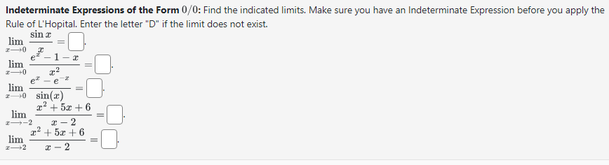 Solved Indeterminate Expressions of the Form 0/0 : Find the | Chegg.com