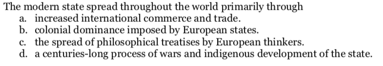 Solved States with high capacity and high autonomy are a. b. | Chegg.com