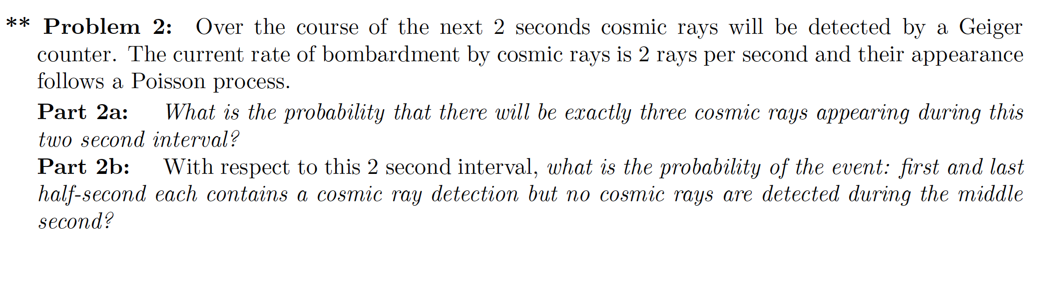 Solved ** Problem 2: Over the course of the next 2 seconds | Chegg.com