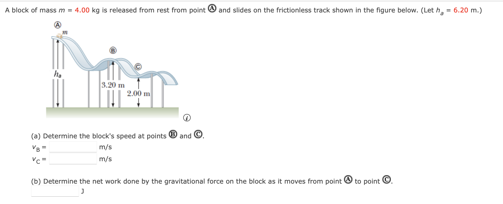 Solved ck of mass m=4.00 kg is released from rest from point | Chegg.com