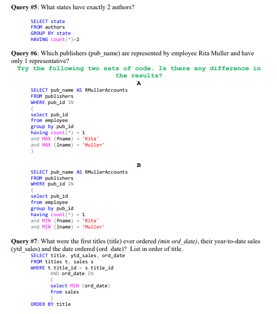 Solved YOUR GOAL: Use the Pubs database that you have | Chegg.com