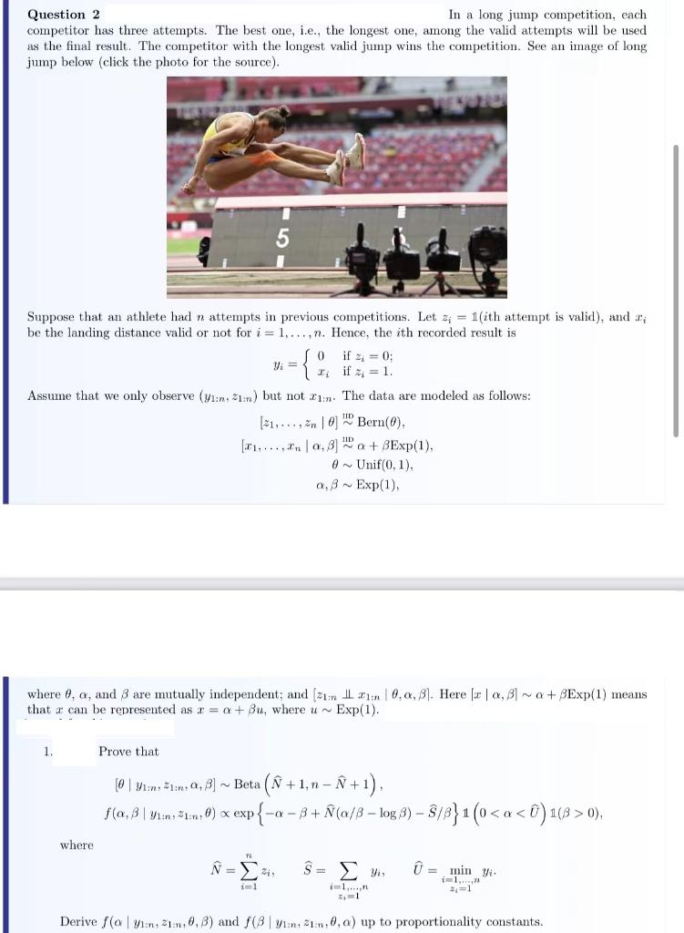 Solved Question 2 In a long jump competition, each | Chegg.com