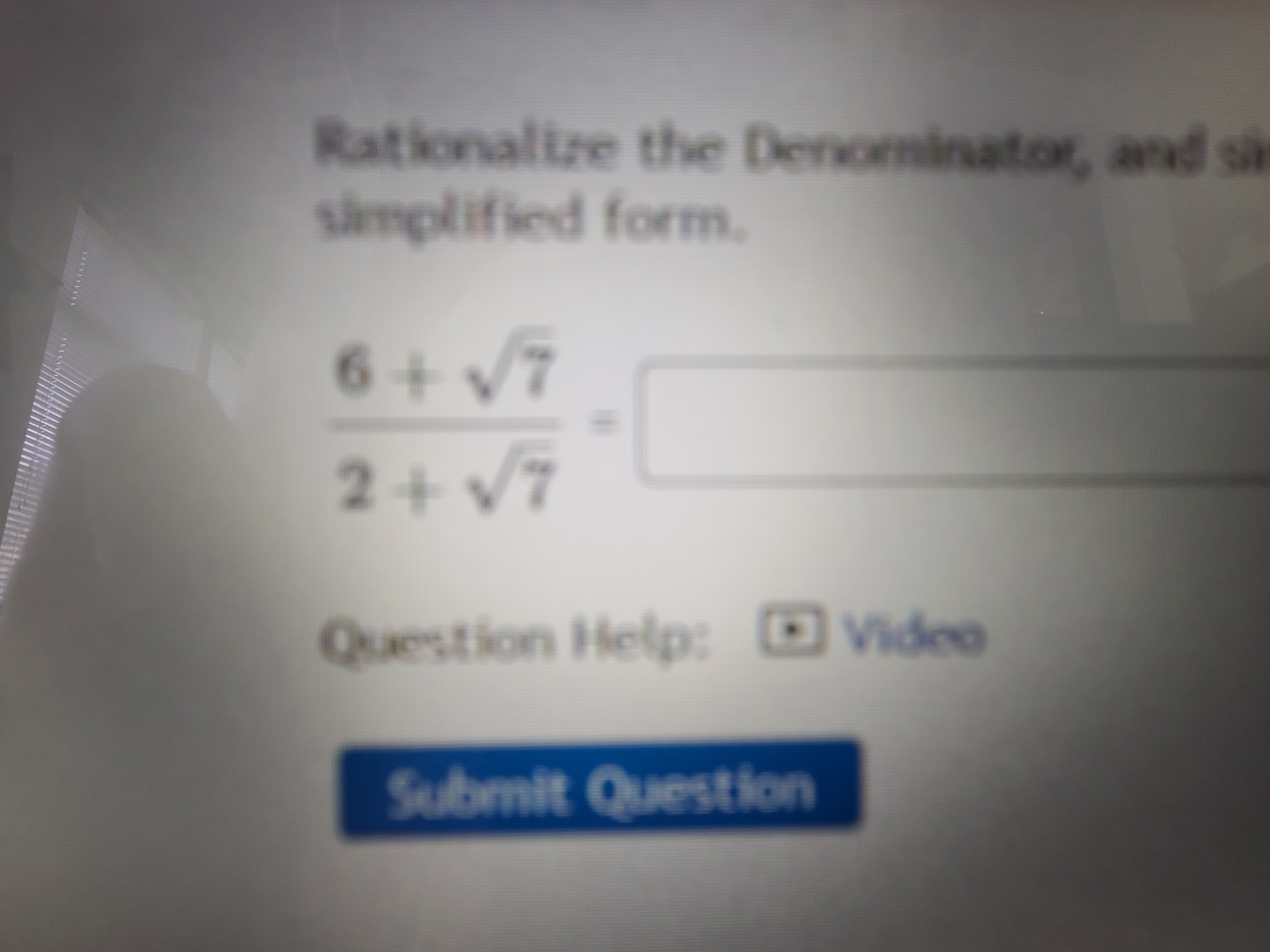 Solved rationalize the demoninator and simplifyRationalite | Chegg.com
