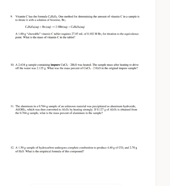 Solved hapter 4 (Titrations \& Gravimetric Analysis) 6. What | Chegg.com