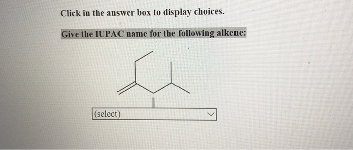 Solved Click in the answer box to display choices. Give the | Chegg.com