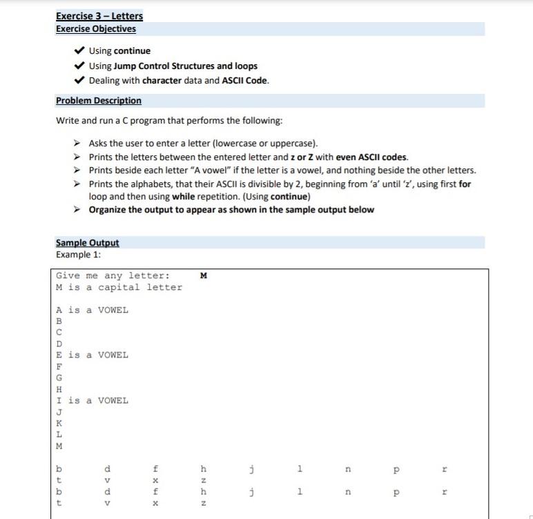 Solved Exercise 3 - Letters Exercise Objectives Using | Chegg.com Solved Exercise 3 - Letters Exercise Objectives Using | Chegg.com