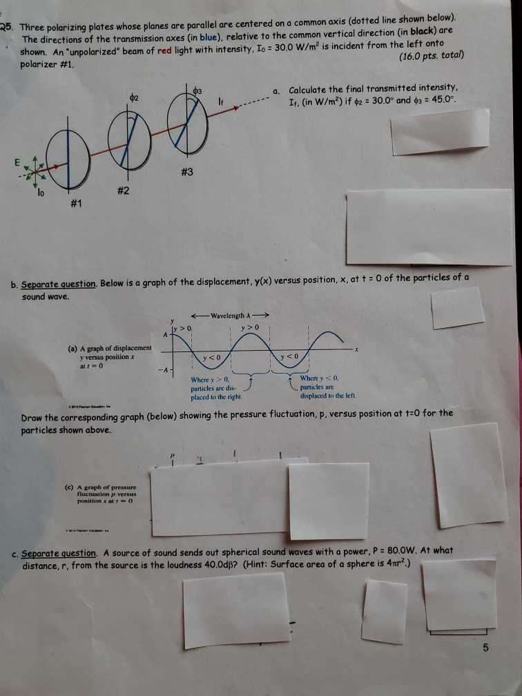 Solved 25. Three polarizing plates whose planes are parallel | Chegg.com