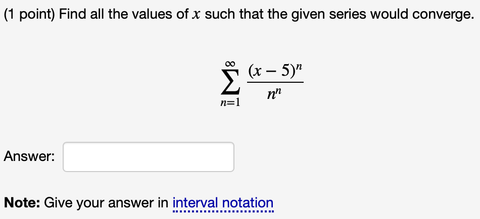 Solved (1 point) Find all the values of x such that the | Chegg.com
