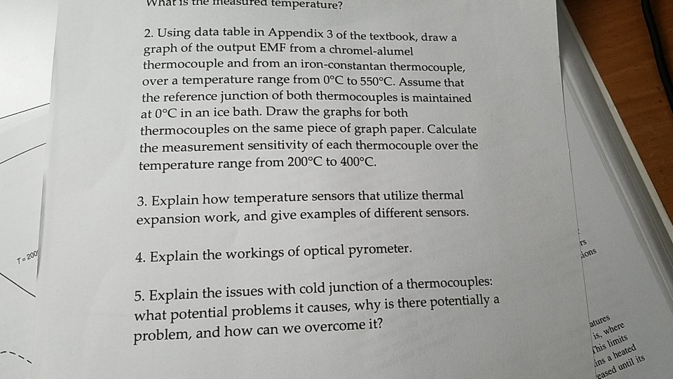 What 19 the measurea temperature? 2. Using data table | Chegg.com