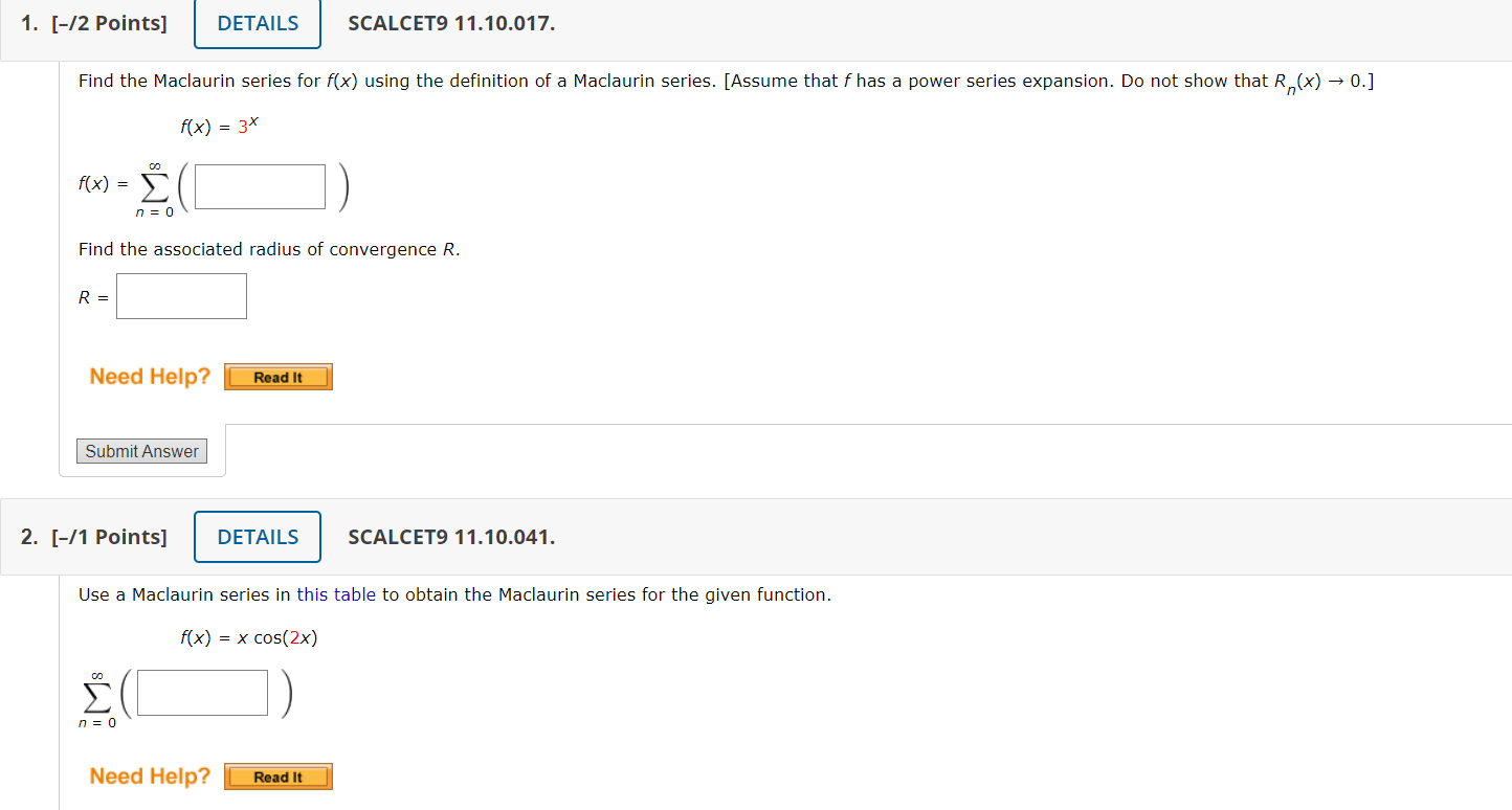 Solved Find the Maclaurin series for f(x) using the | Chegg.com