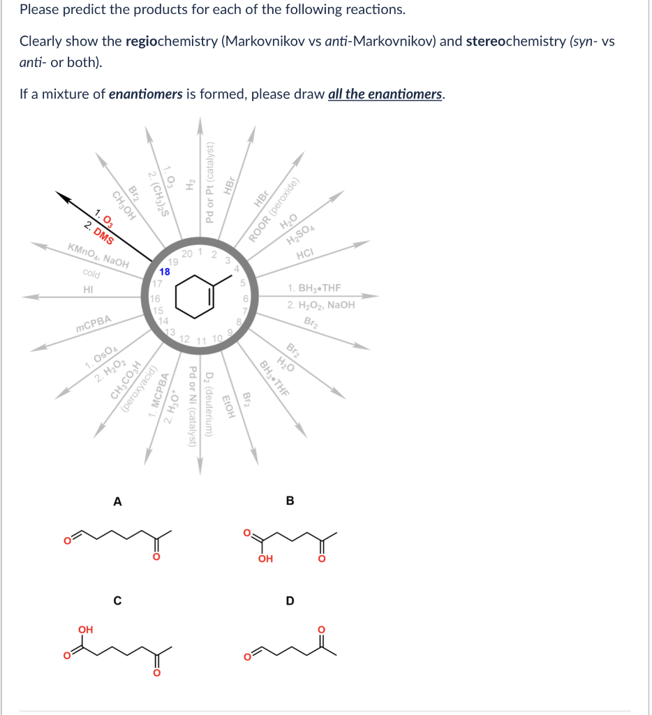 Solved Please predict the products for each of the following | Chegg.com