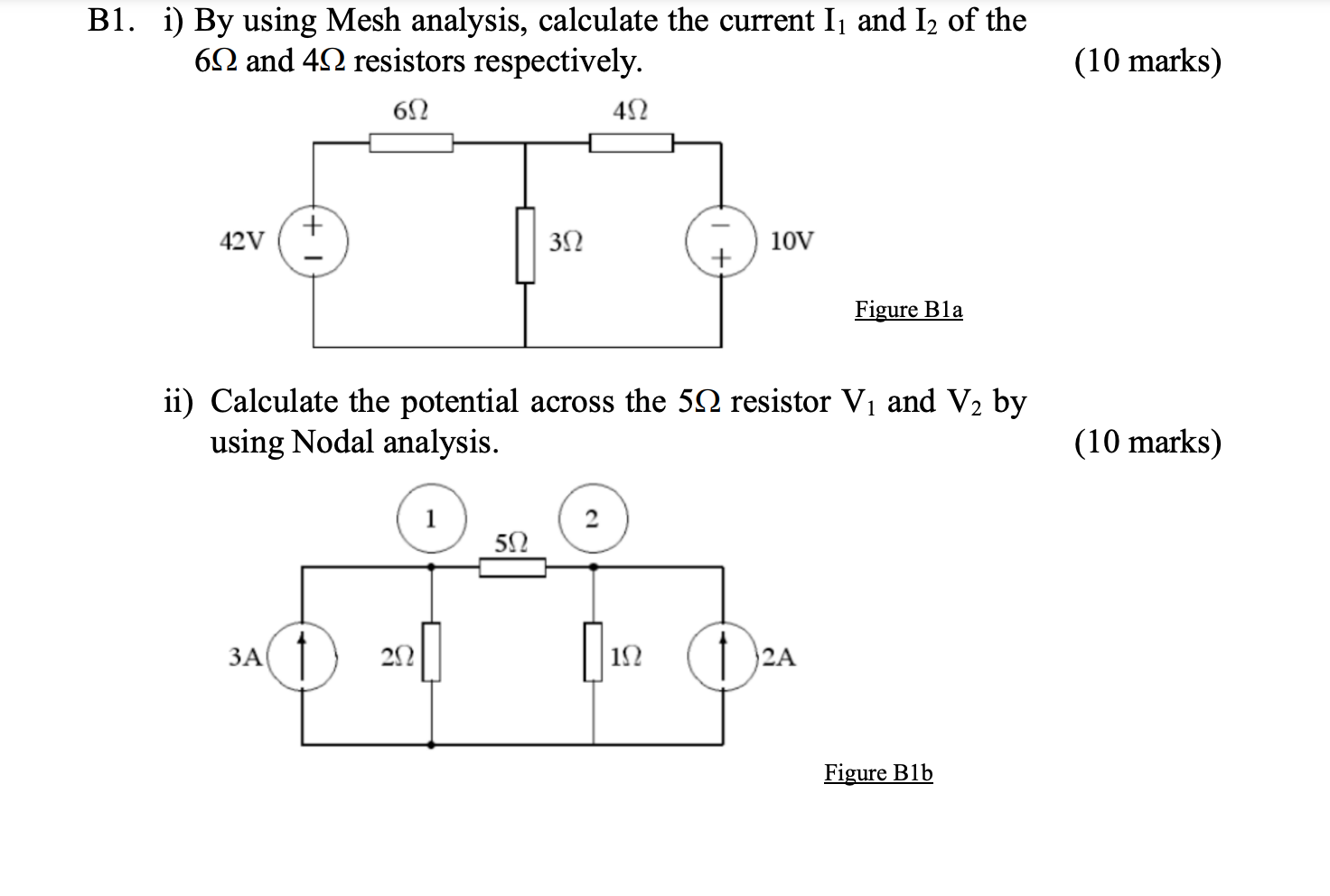 Solved i) By using mesh analysis, calculate the current i1 | Chegg.com