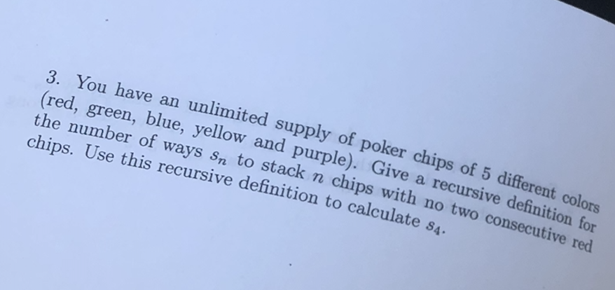 Solved 3. You have an unlimited supply of (red, green, blue, | Chegg.com