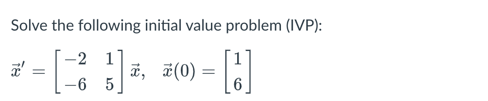 Solved Solve the following initial value problem (IVP): | Chegg.com