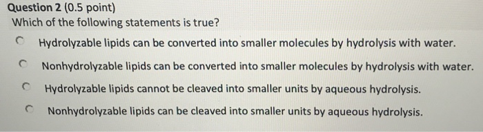 Solved Question 2 (0.5 point) Which of the following | Chegg.com