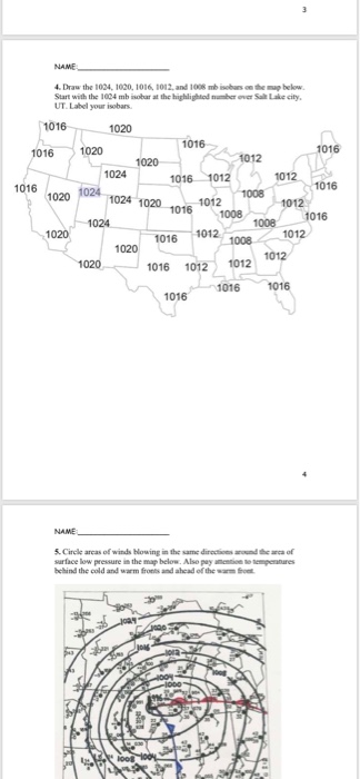 GEOL-1447 Meteorology Weather Map Analysis Lab This | Chegg.com