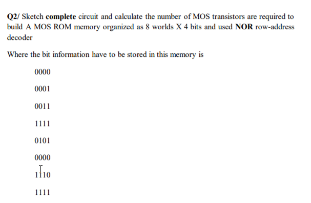 Solved Q2/ Sketch complete circuit and calculate the number | Chegg.com