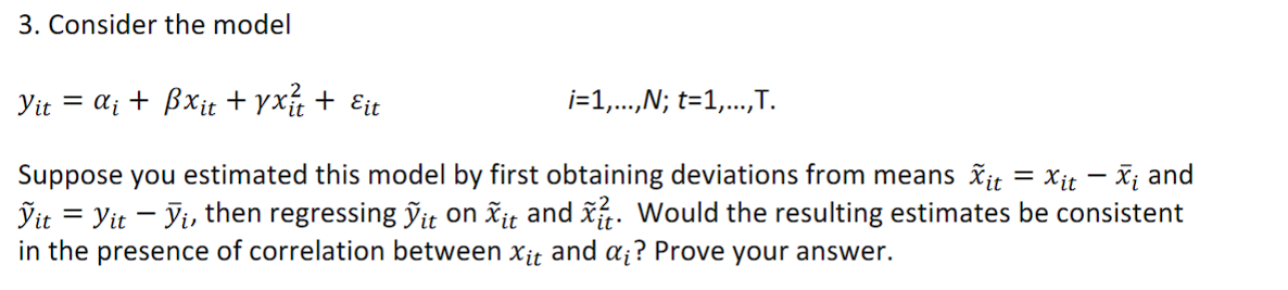 Solved 3. Consider the model | Chegg.com