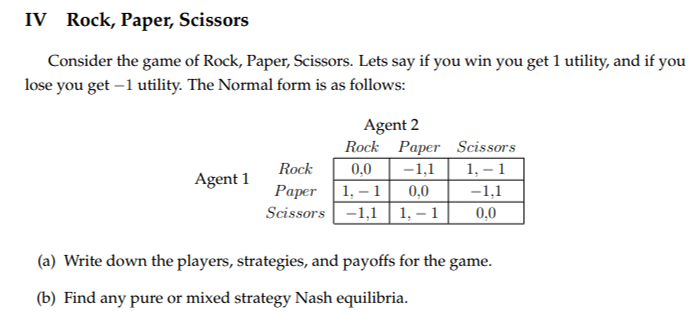 Solved IV Rock, Paper, Scissors | Chegg.com