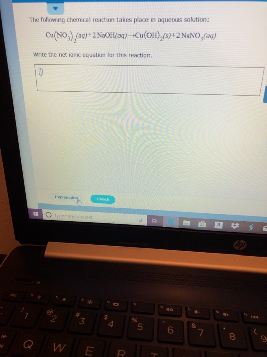 Solved The following chemical reaction takes place in | Chegg.com