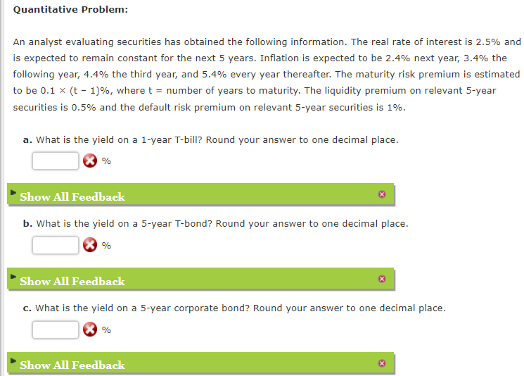 Solved Quantitative Problem: An analyst evaluating | Chegg.com