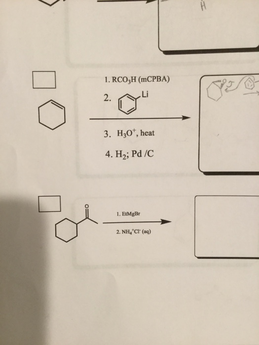 Solved 1. RCO3H (mCPBA) Li 2. 3. H3O, heat 4. H2, Pd /C 1. | Chegg.com