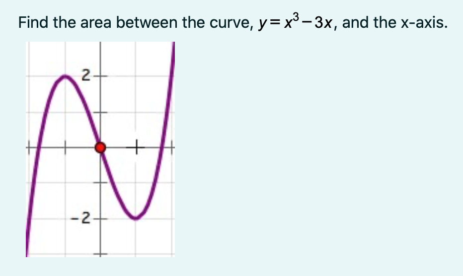 Solved Find the area between the curve, y=x3 – 3x, and the | Chegg.com
