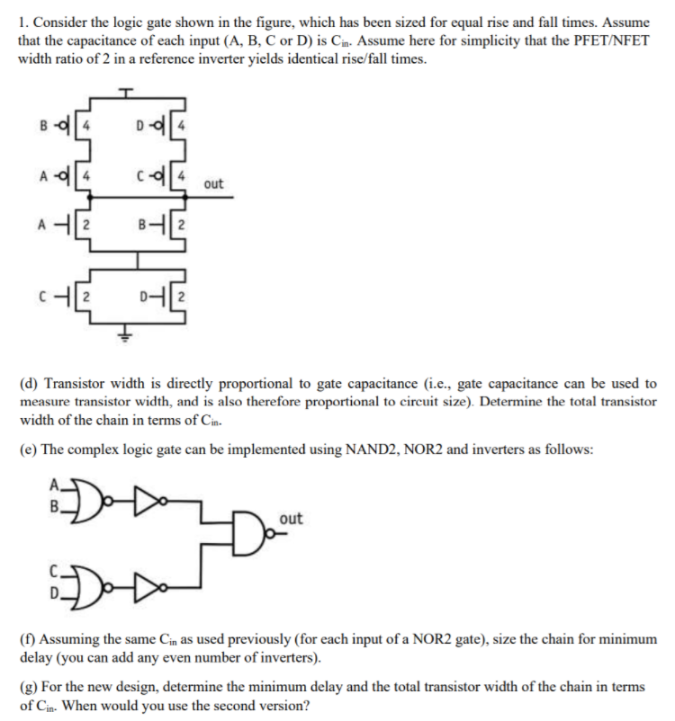 Solved 1. Consider the logic gate shown in the figure, which | Chegg.com